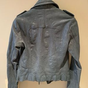 EVER | Jackets & Coats | Ever Slate Blue Grey Leather Motorcycle Jacket ...